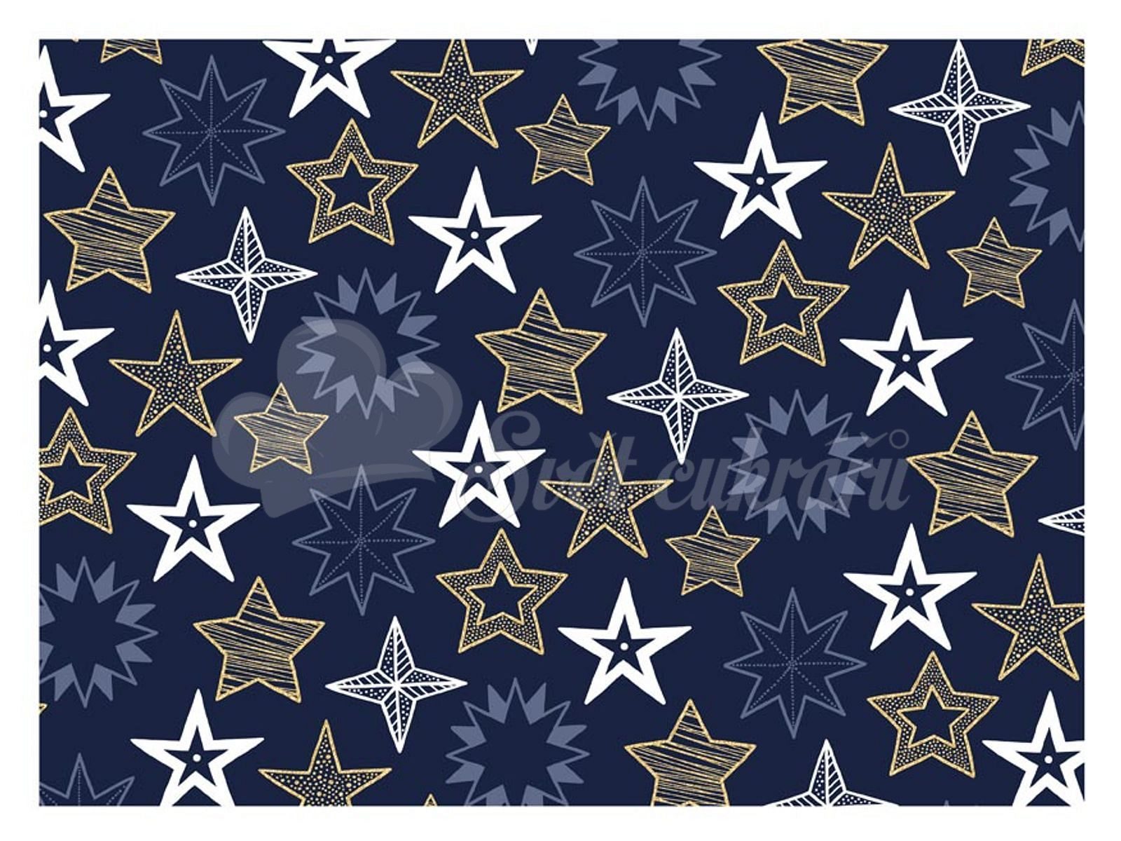 World of Confectioners - Wrapping paper Christmas LUX - blue + gold ...
