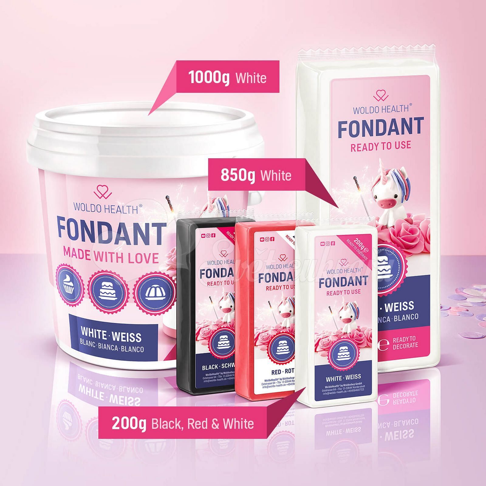 World of Confectioners - Fondant white - 200 g - WoldoHealth® - Coating ...