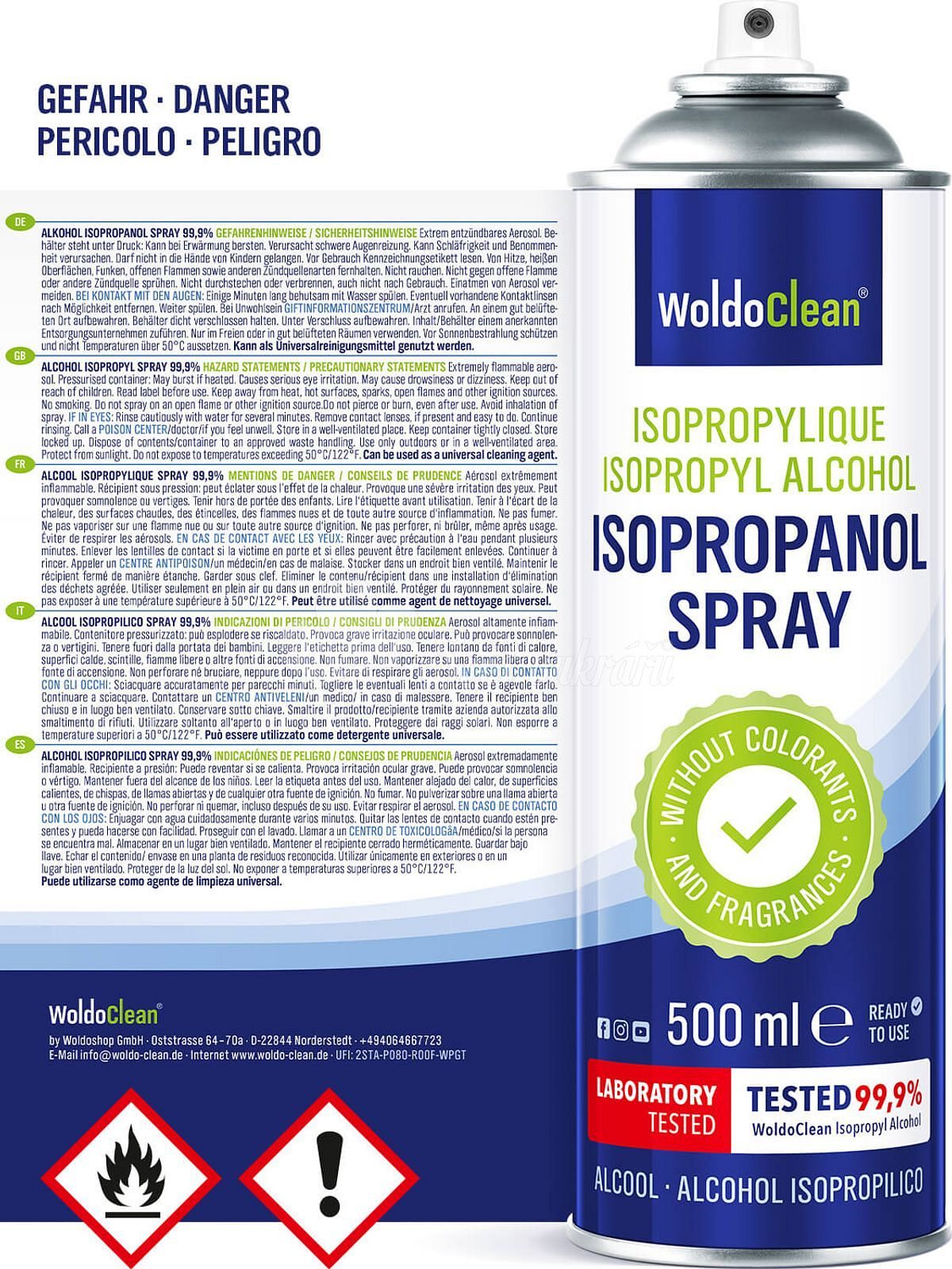 World of Confectioners - Isopropanol spray 500ml - WoldoClean ...
