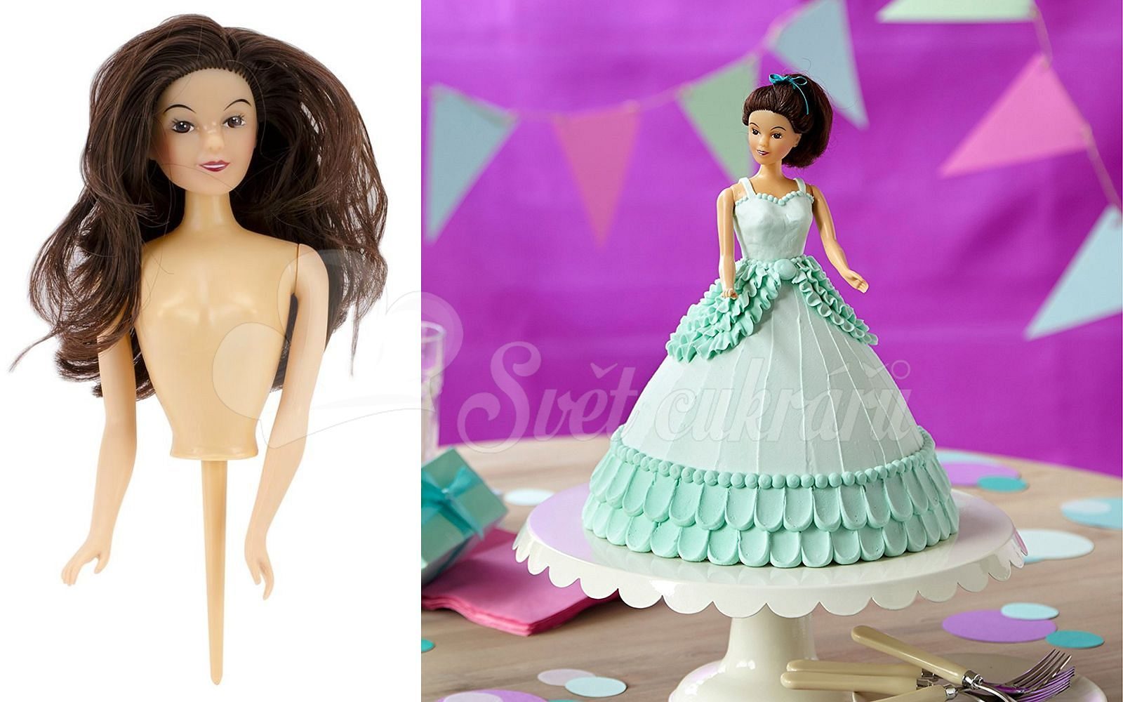 Zapichovacia bábika Barbie - Brunetka - Wilton - Cukrárske potreby ...