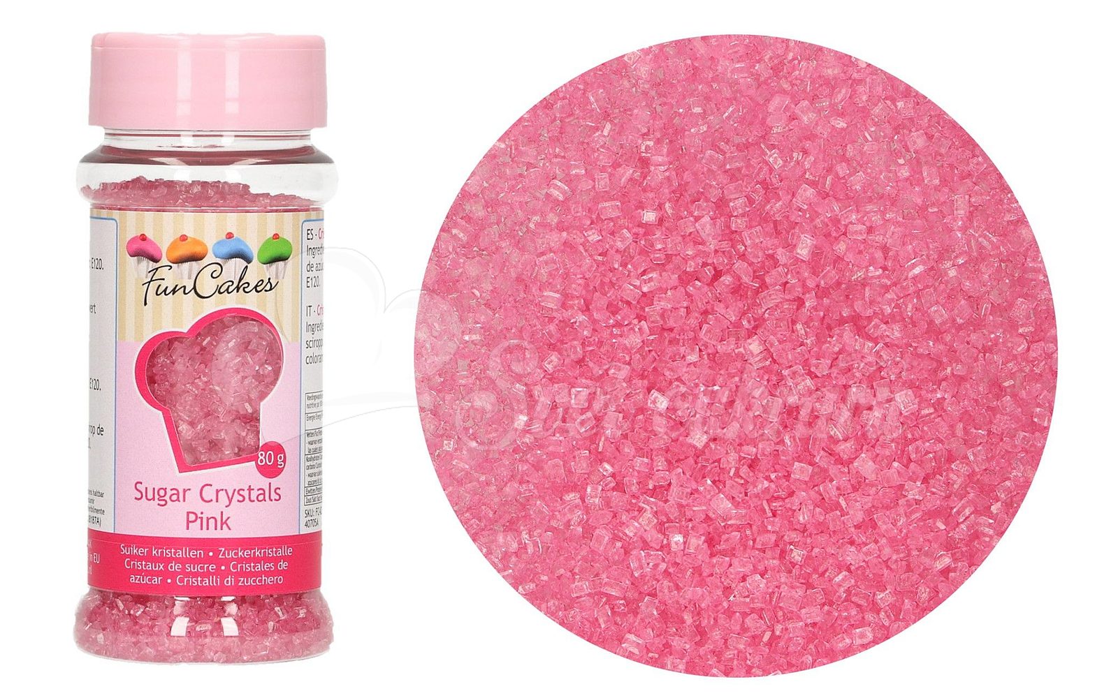 World of Confectioners - Pink decorative sugar crystal - 80 g ...