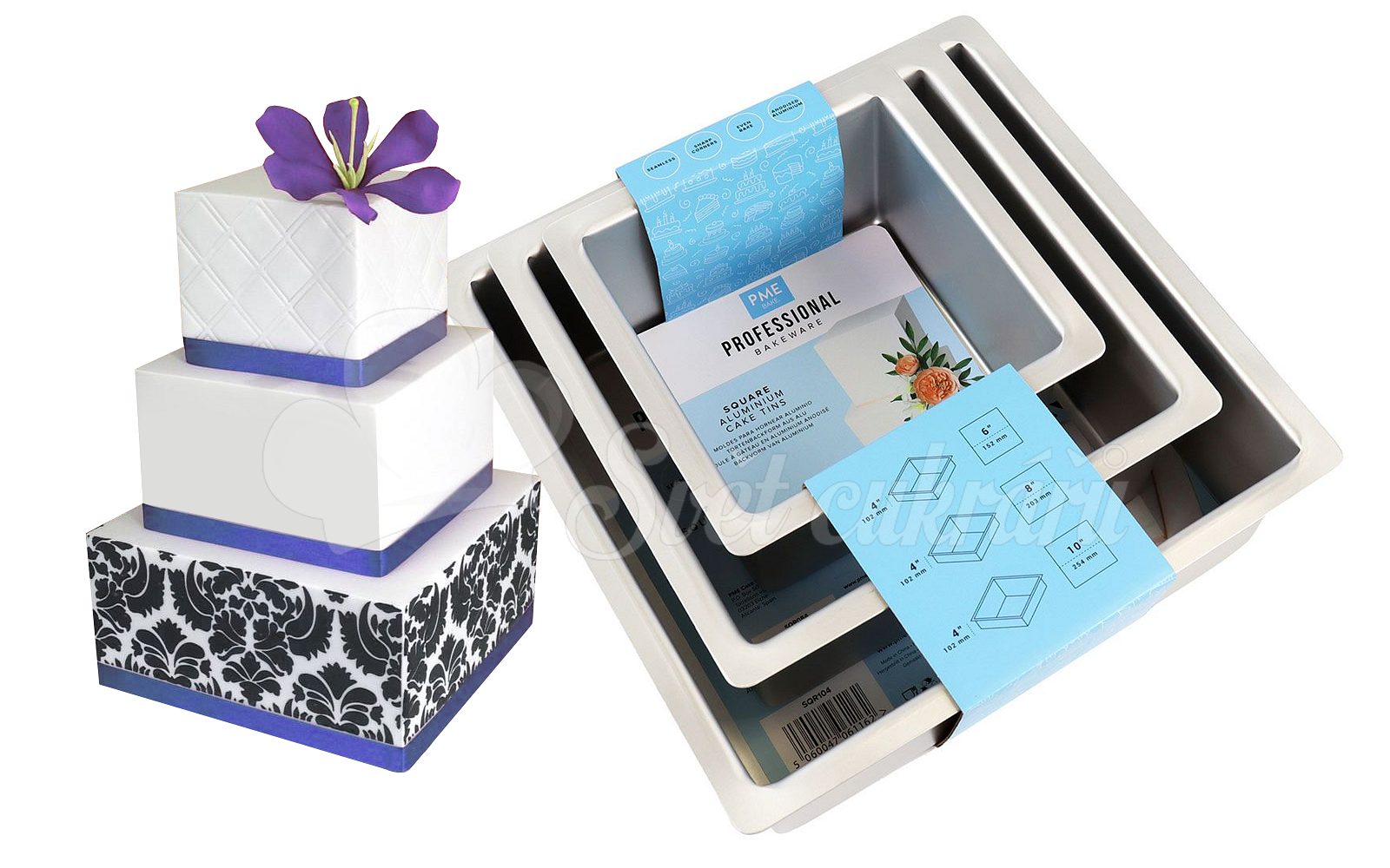 World of Confectioners - Deep square moulds - 3 pieces - PME - Cake ...