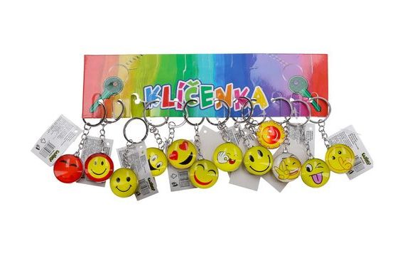 Klíčenka Smajlík - různé vzory - Wiky - Zábavné hračky, doplňky ...