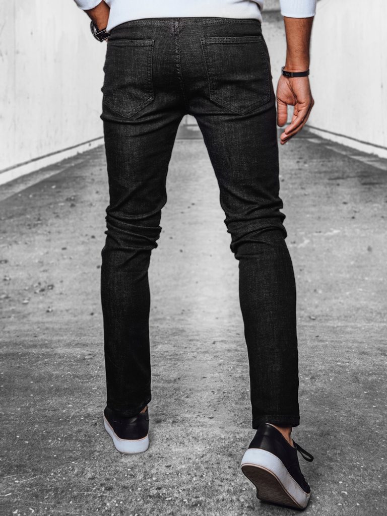 Jednoduché pánske čierne rifle - Budchlap.sk