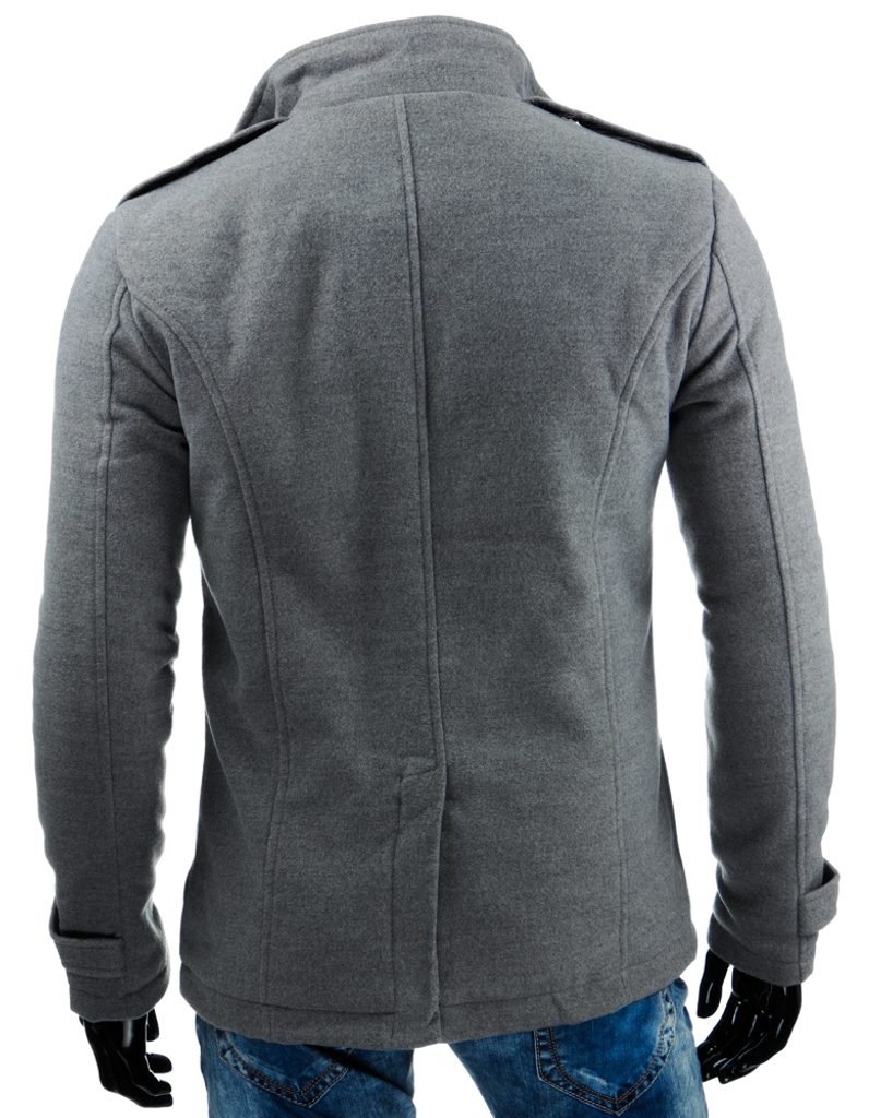 Moderný sivý pánsky kabát - Budchlap.sk