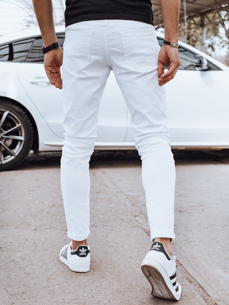 Jedinečné biele pánske rifle - Budchlap.sk