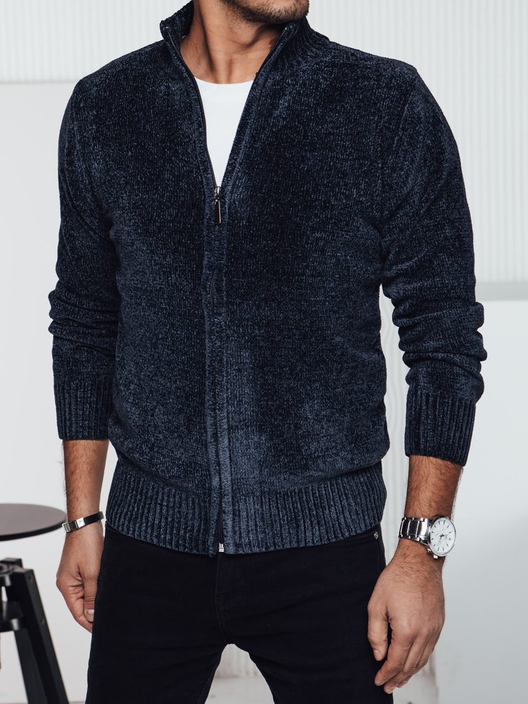 Modrý pánsky sveter na zips - Budchlap.sk