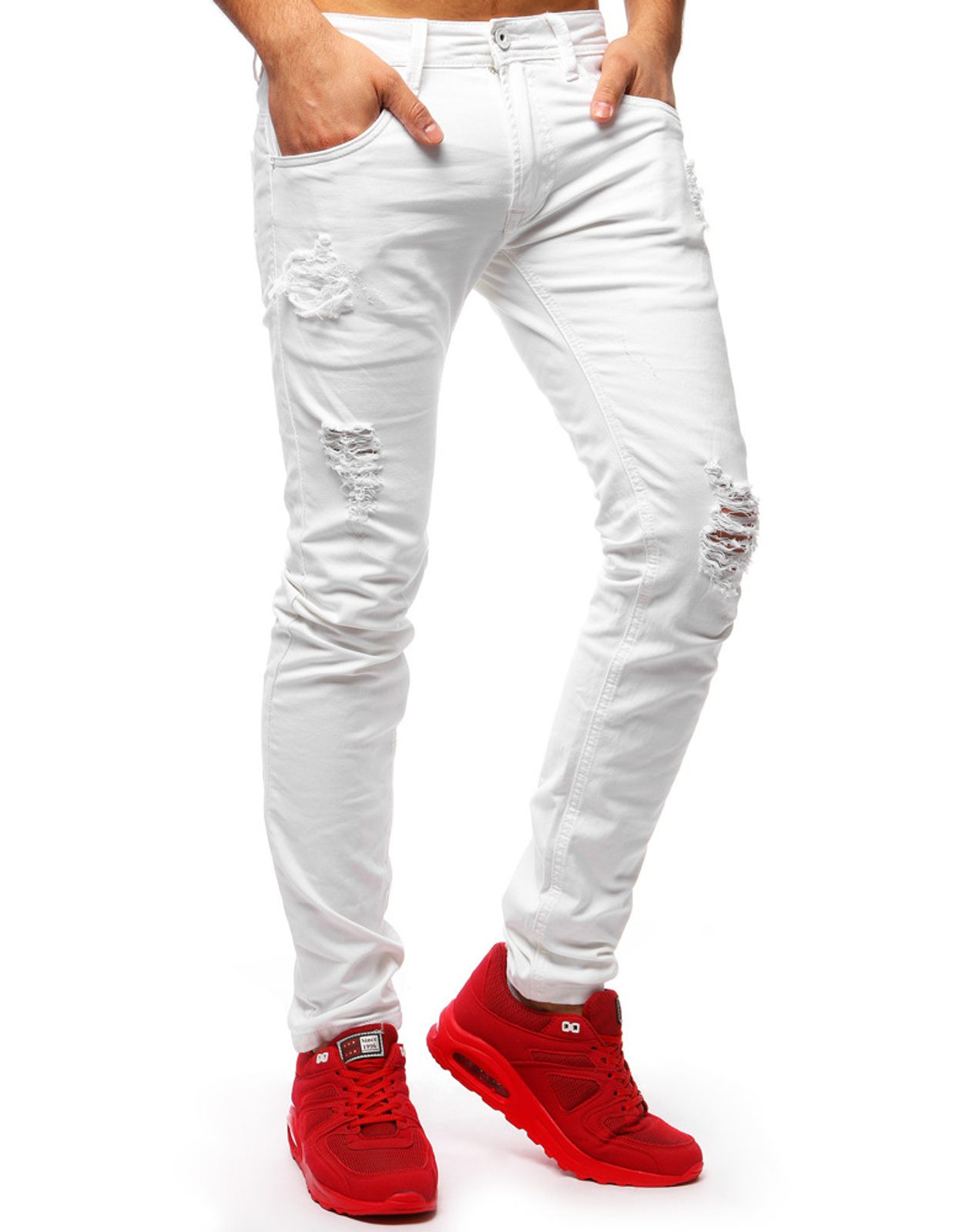 Biele potrhané rifle - Budchlap.sk