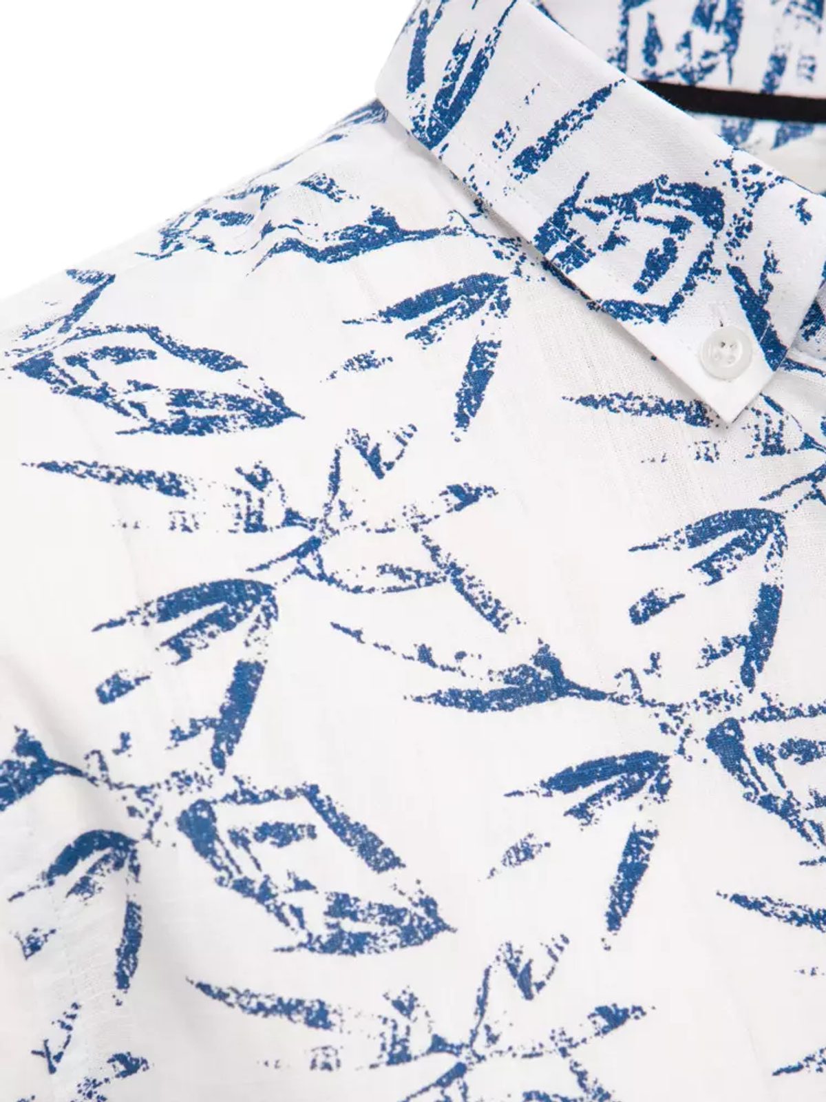 Biela pánska letná košeľa s modrou originálnou potlačou - Budchlap.sk