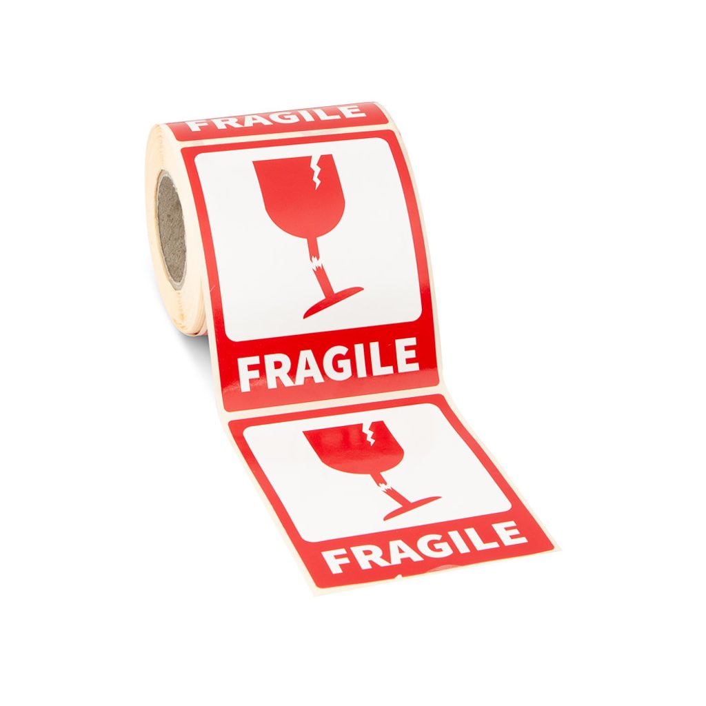 Rola etichete autoadezive FRAGILE, 80x100mm, 200 bucati | Frogpack.ro