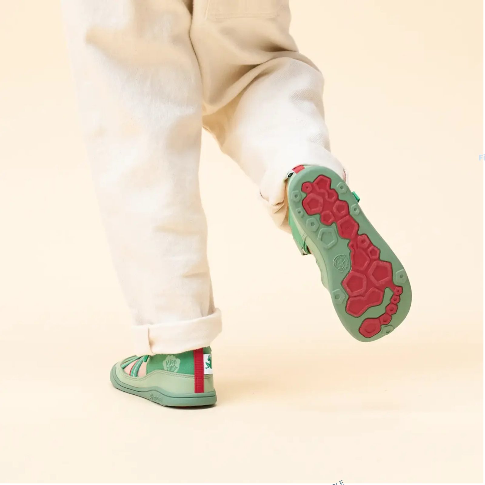 naBOSo – AFFENZAHN SANDAL VEGAN BREEZE FROG Green | Dětské barefoot ...