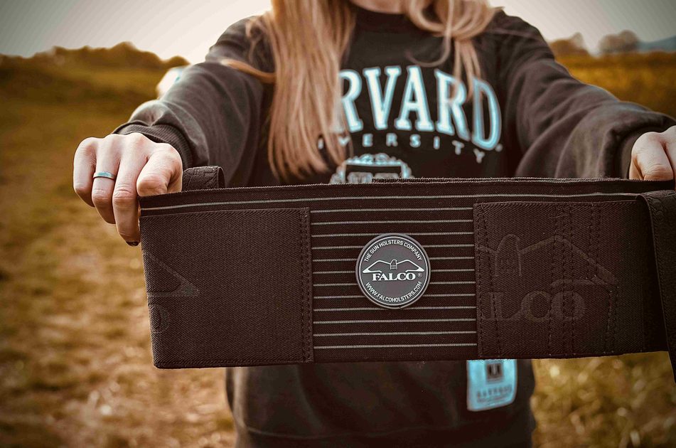 Poloprodyšný elastický pás pro skryté nošení zbraně se svítilnou Falco ...