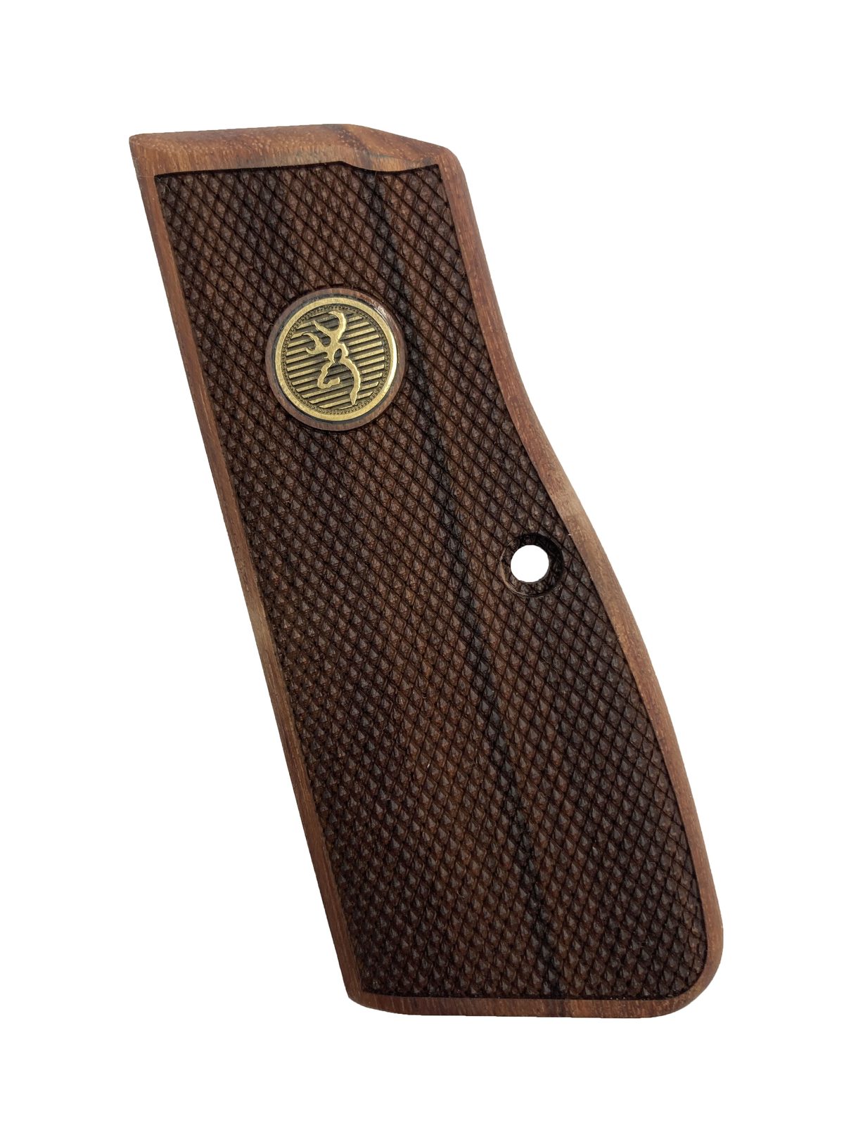 gun.cz - KSD Browning Hi-Power gungrips walnut with bronze logo - KSD ...