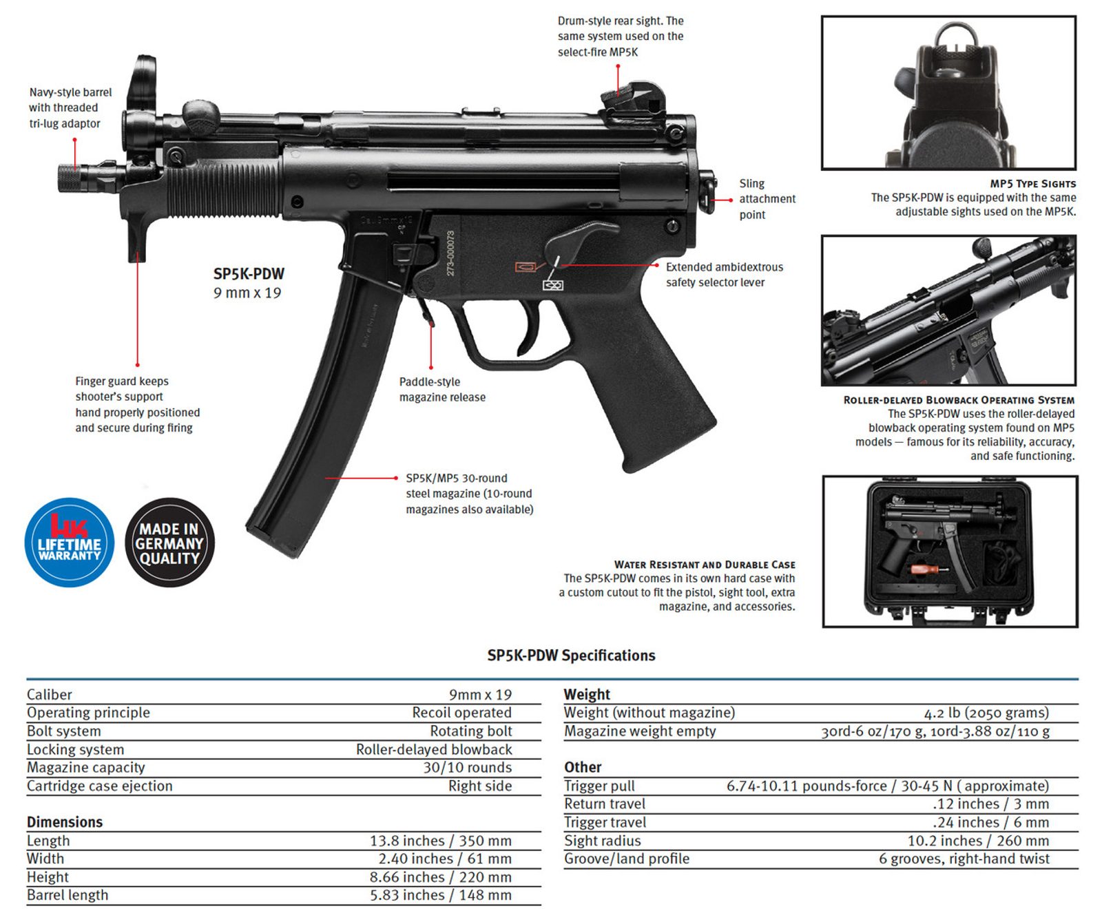 Heckler & Koch SP5K-PDW - Heckler & Koch - Pistole samonabíjecí ...