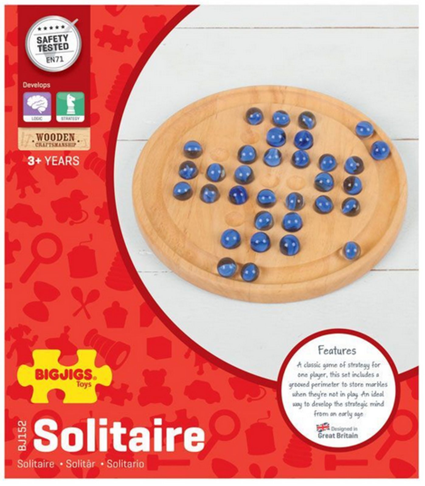 Solitér dřevěný | Spoločenské doskové hry SVET-HIER.SK | Hrajte sa!