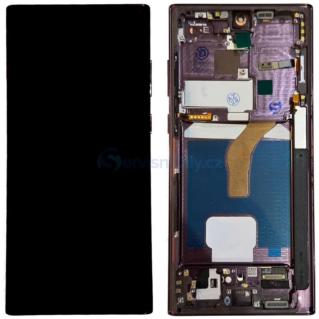 Samsung Galaxy S22 Ultra A+ OLED Display Burgundy - Spare parts for ...