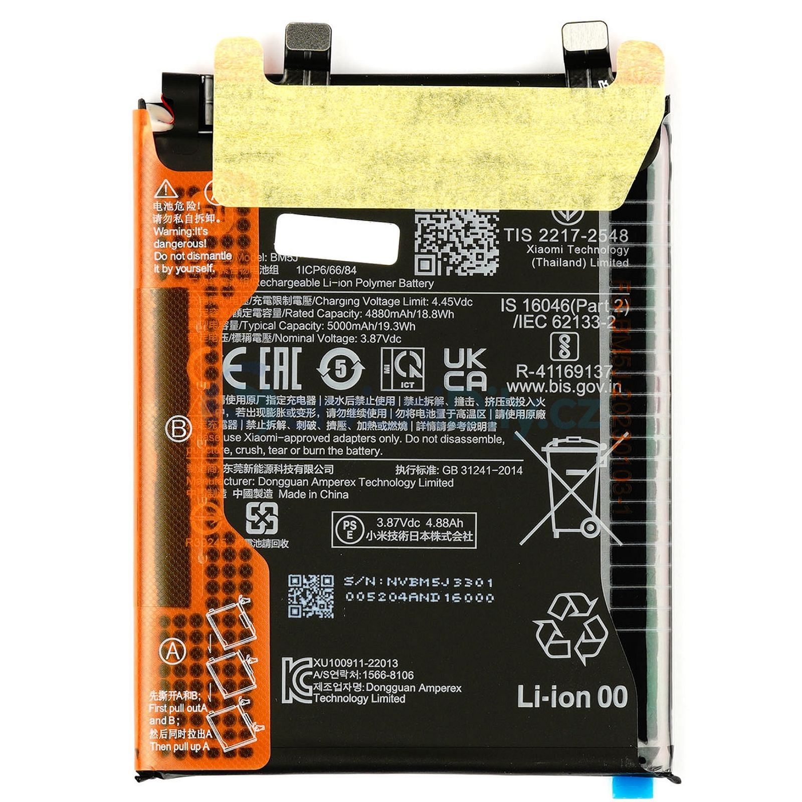 BM5J Battery for Xiaomi 12T / 12T Pro - Original - Spare parts for everyone