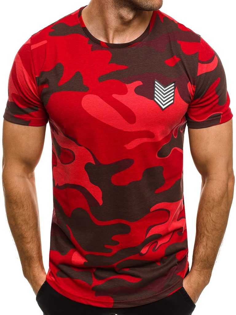 Piros terepmintás póló army címkével BREEZY 708 - Legyferfi.hu