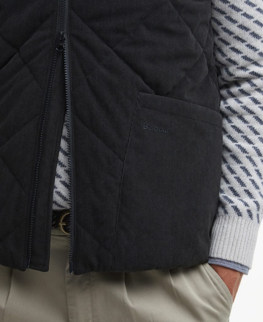 Gentleman Store - Barbour Cord Liddesdale Gilet — Classic Black - Barbour - Mellények - Kabátok ...