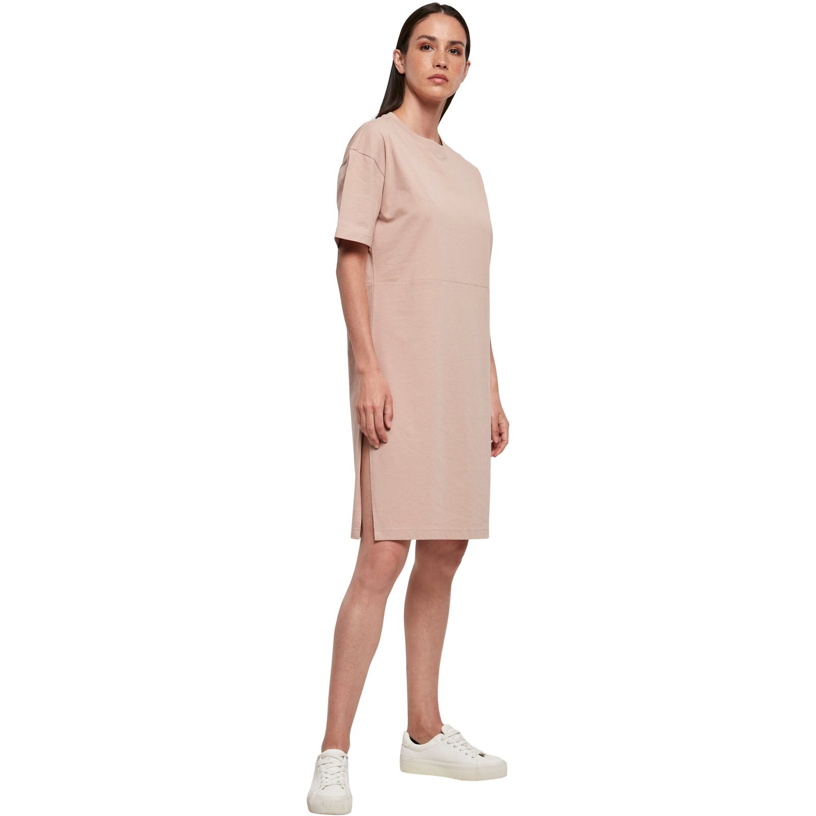 Rochie tip tricou oversized cu crăpătură - Bontis.ro