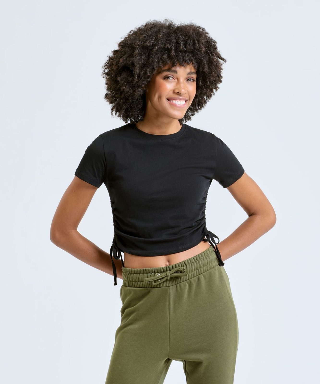 Crop top damă cu fronseuri reglabile - Bontis.ro