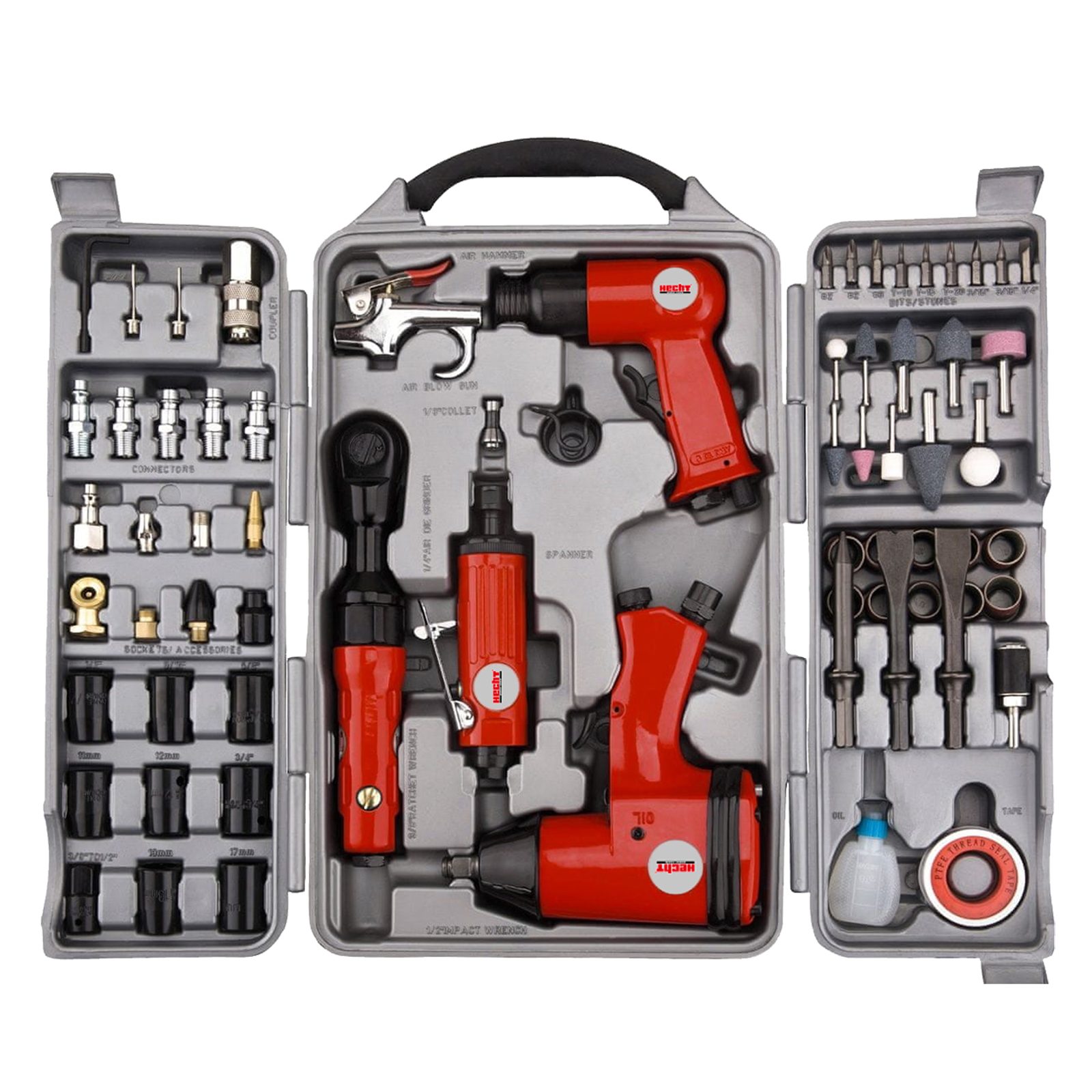 Pneumatic tools set - 71 pcs - HECHT 002075E - Accessories ...