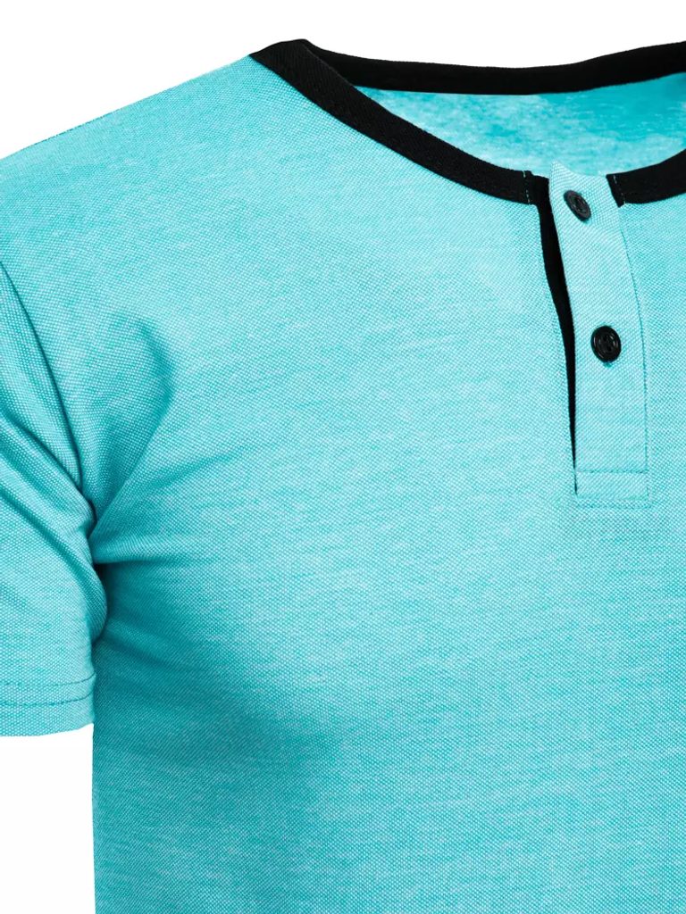 Udobna bombažna majica v azurno modri barvi - Pravimoski.si