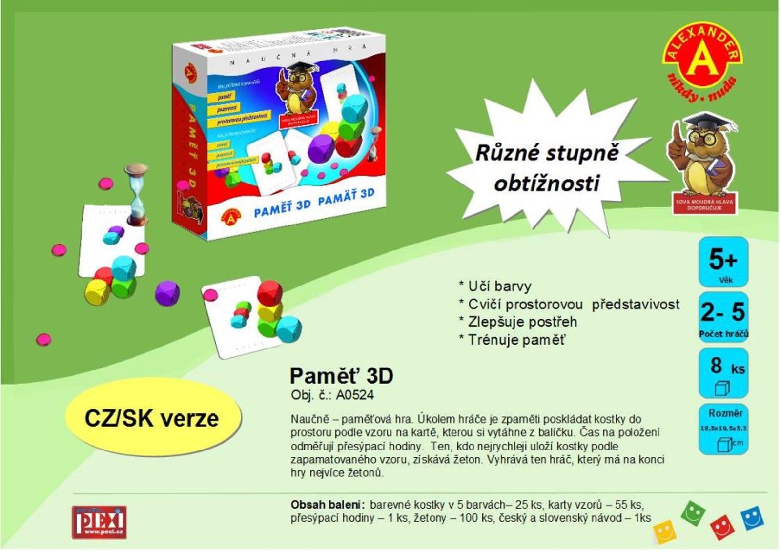 Paměť 3D - Pexi - Hamashop - Elektronika - Modadeti.cz - Vše pro děti