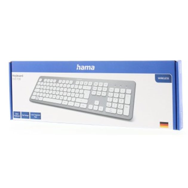 Hama bezdrátová klávesnice KW-700, stříbrná/bílá - Hama - Klávesnice ...