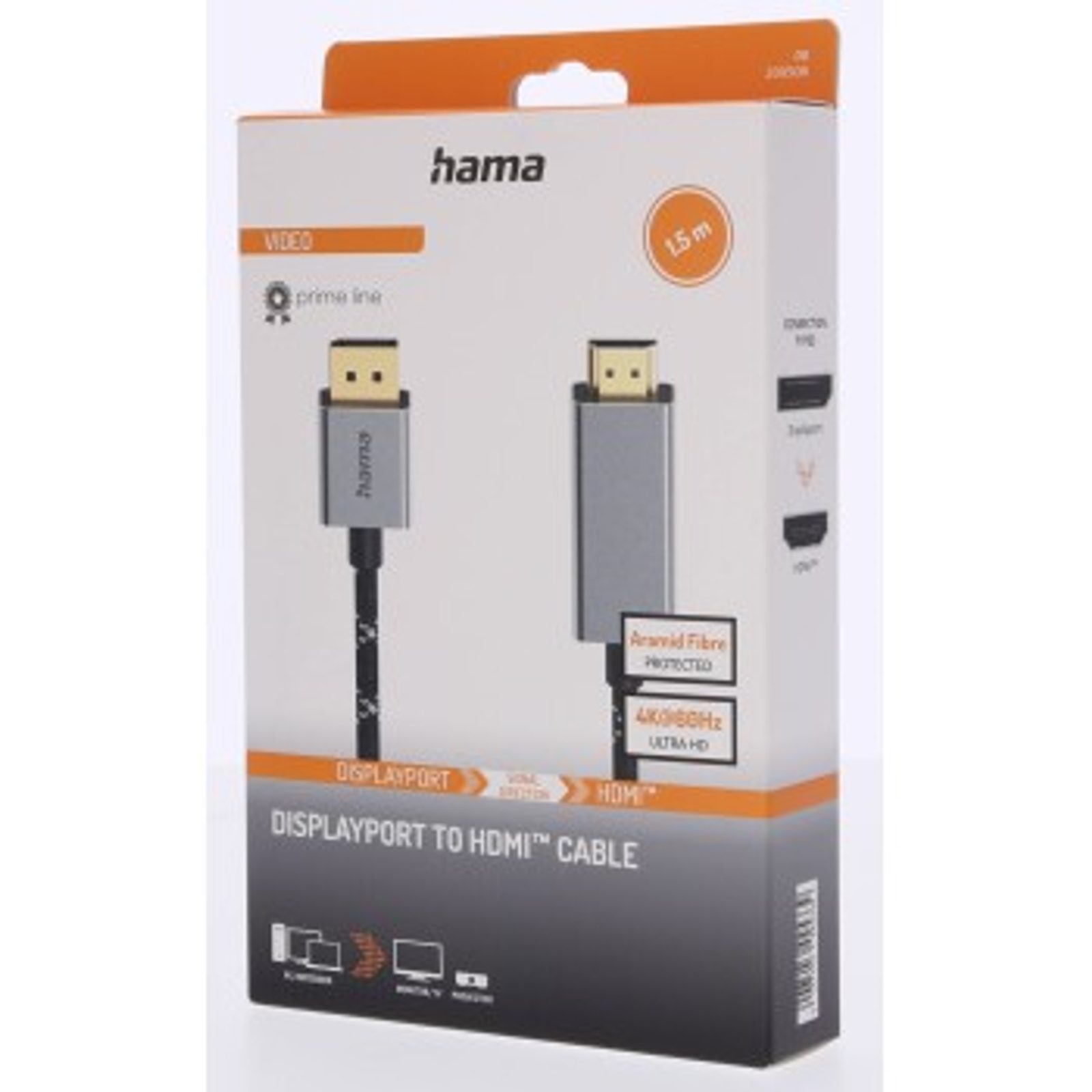 Hama kabel DisplayPort na HDMI 1,5 m, UHD/4K@60 Hz, Prime Line - Hama ...