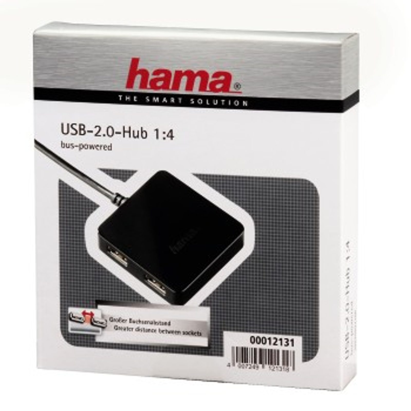 Hama USB 2.0 hub 1:4,bus-powered, černý - Hama - USB huby - USB huby a ...