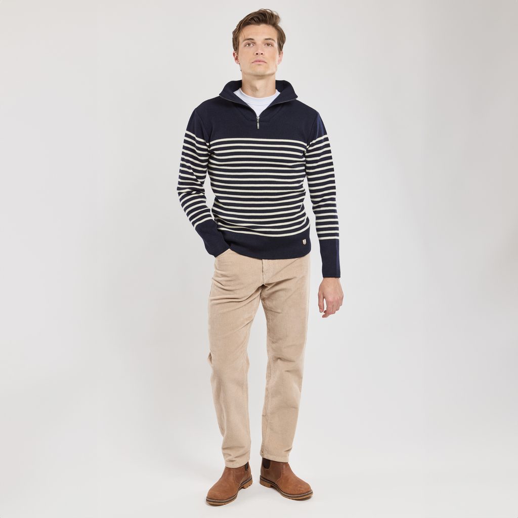 Armor Lux — Wool Striped Trucker Jumper - Armor Lux - Swetry na suwak ...