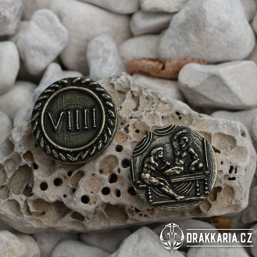 Řím, erotický žeton Spintrie VIIII, 1. století, replika mince ...