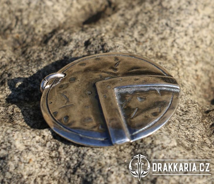SPARTA, spartský štít, přívěšek, stříbro 925 - Drakkaria