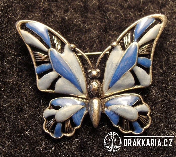 MOTÝL, MODRÝ, kostýmová brož - Drakkaria.cz | Výroba šperků, kovaných a ...