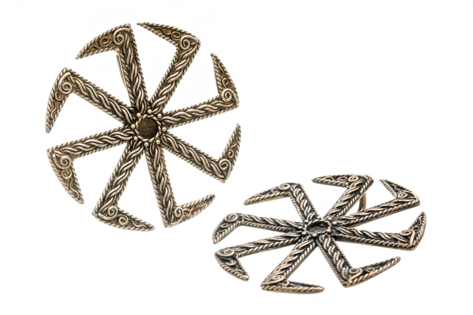 KOLOVRAT, slovanský symbol Slunce, přívěšek, bronz - Drakkaria