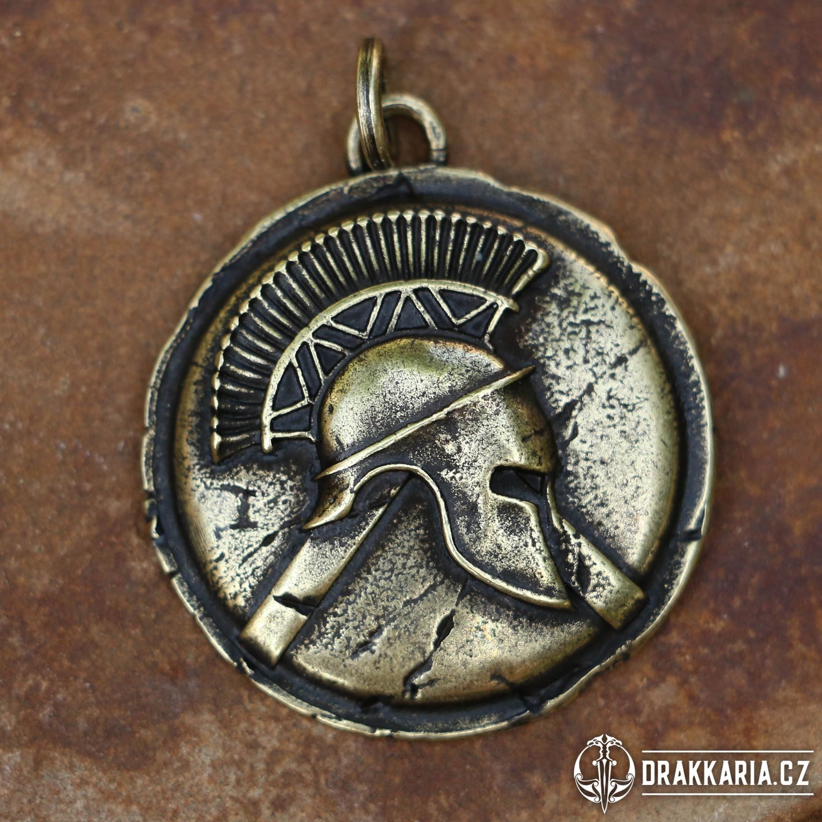 SPARTA, spartský válečník, přívěšek, zinek, staromosaz - Drakkaria
