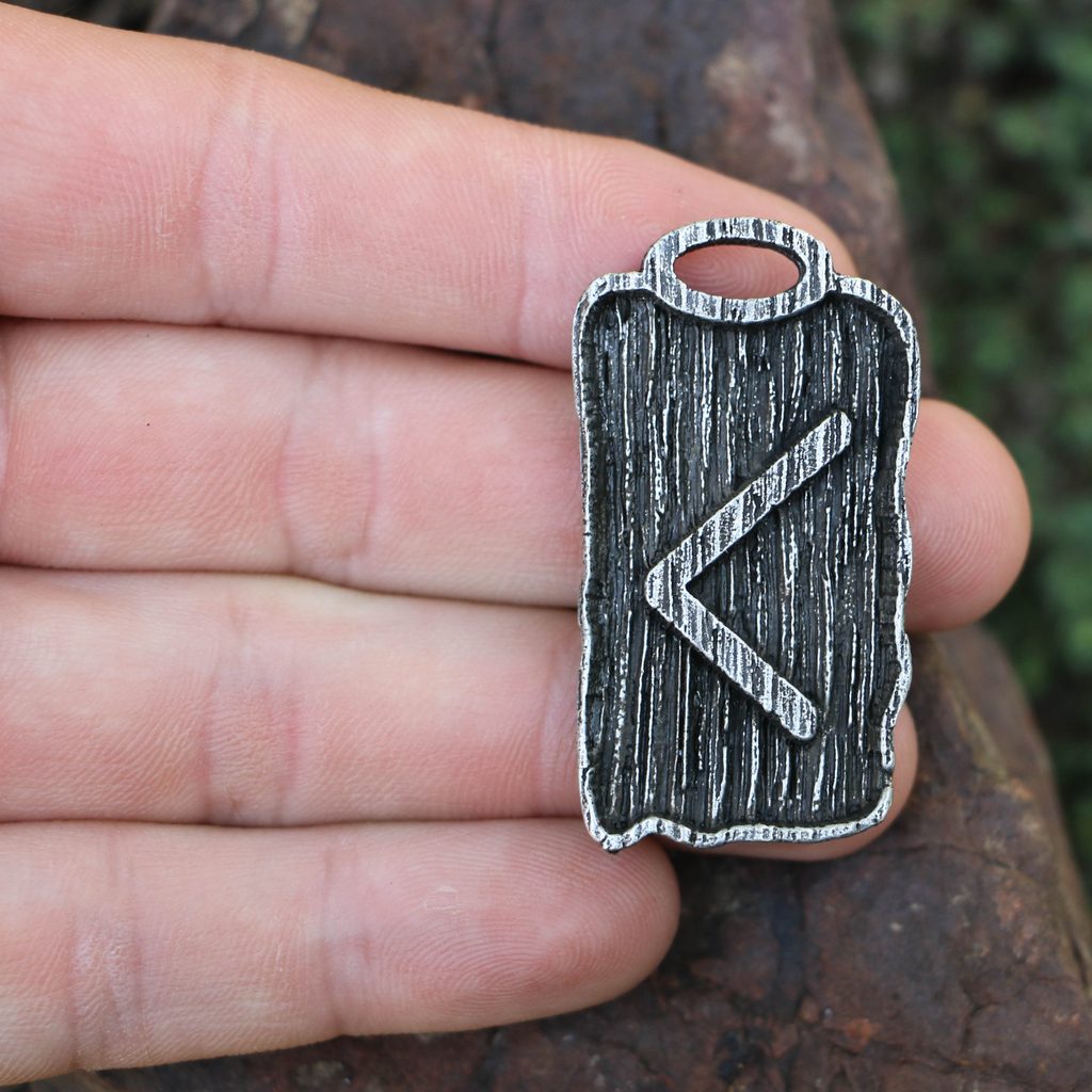 KENAZ - Rune Pendant, zinc Drakkaria rune pendants Jewellery Wulflund