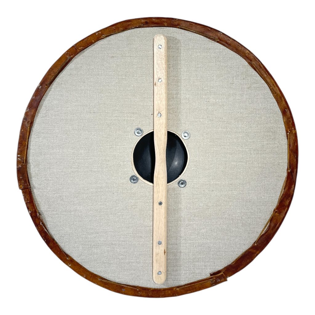 Round Viking shield, plywood, linen, rawhide 70cm Wulflund