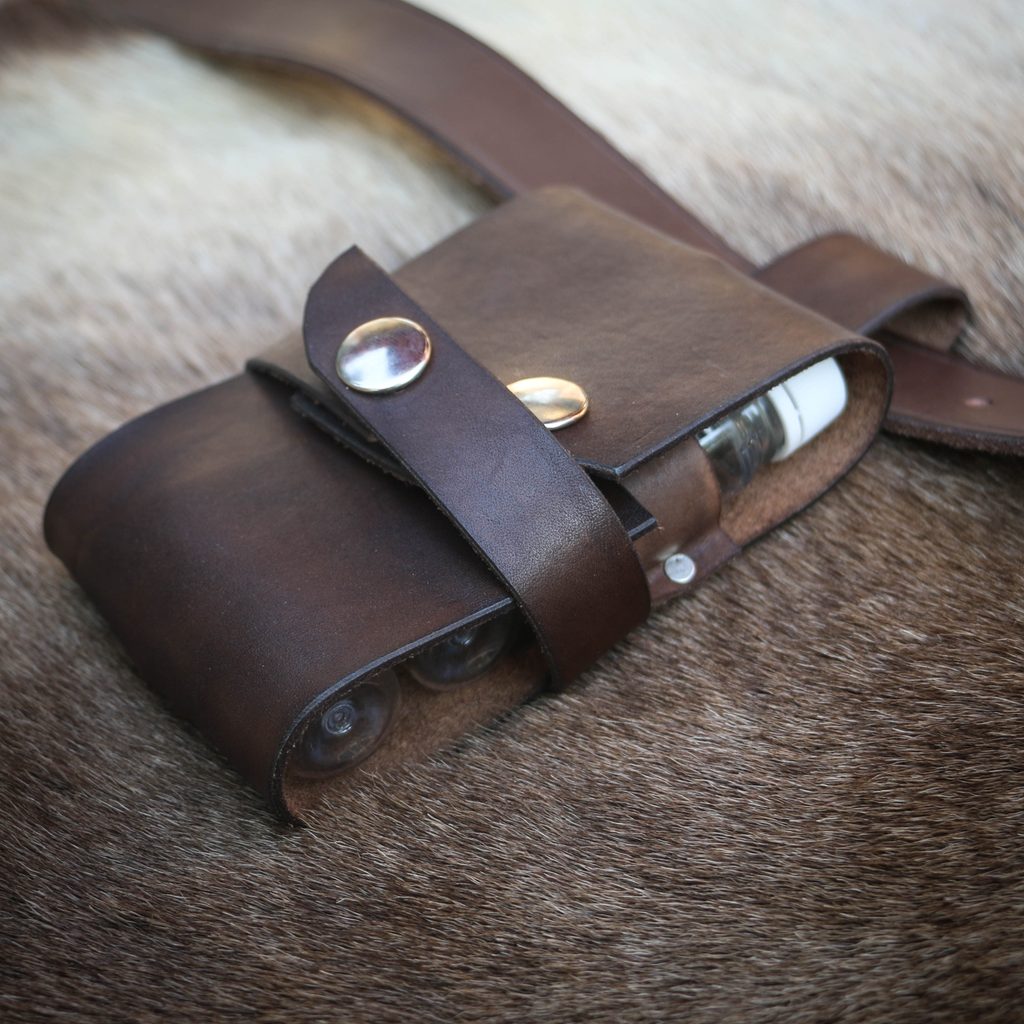 BUSHCRAFT SET FOR SPICES, ampoules and leather pouch, Perunika system ...