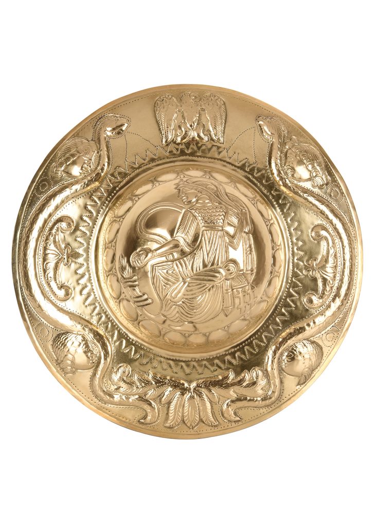 Hand-Chased Roman Shield Boss, Brass Shield bosses Shields, Armour Wulflund