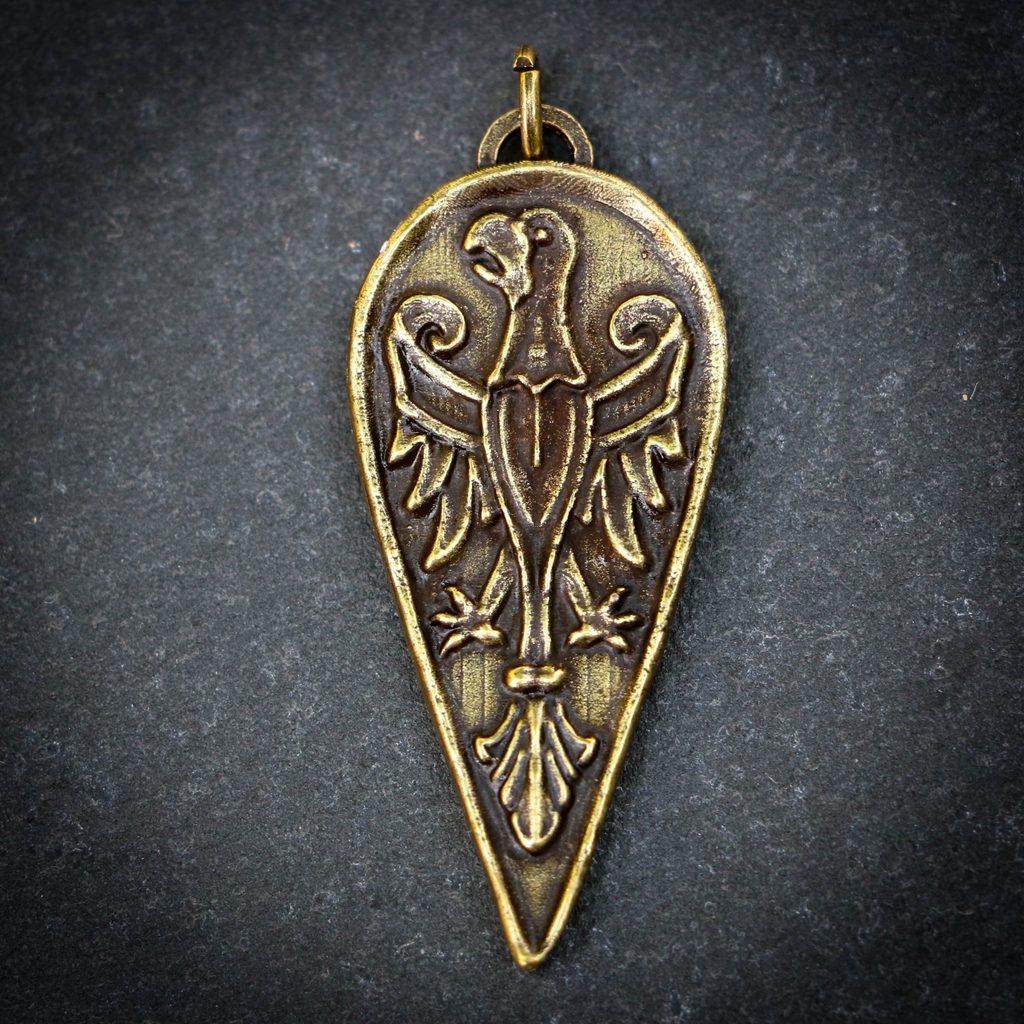 EAGLE on almond shield, zinc old brass Wulflund