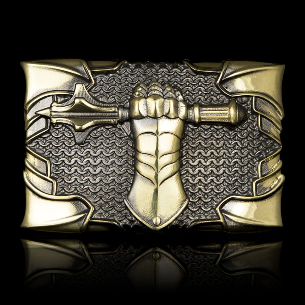 STEEL FIST, belt buckle, brass Wulflund