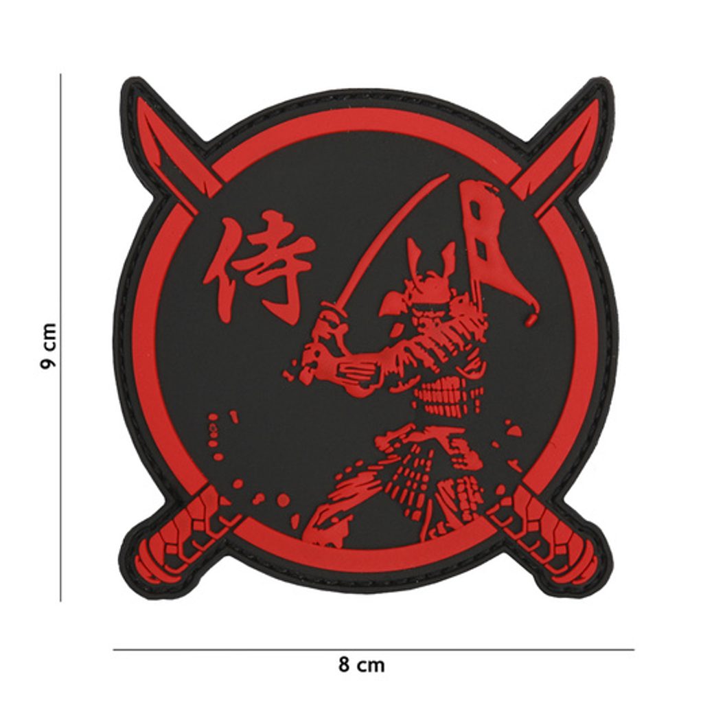 Samurai Warrior Patch, Red Patch 3D PVC Wulflund