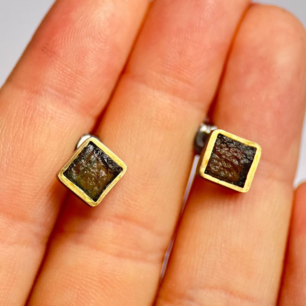 SILVANIA, moldavite, silver earrings, Ag 925/1000 Wulflund