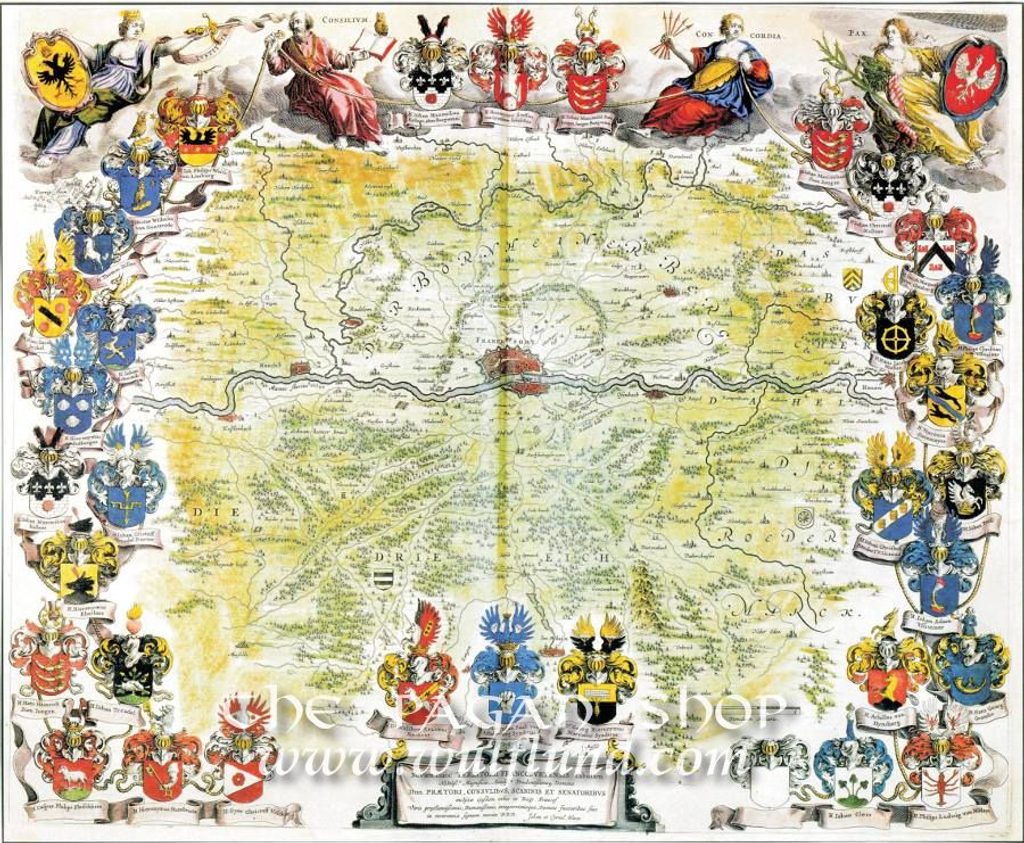 Frankfurt, historical map, replica Wulflund