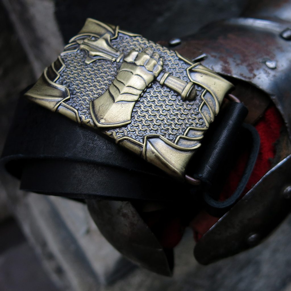 STEEL FIST, belt buckle, brass Wulflund
