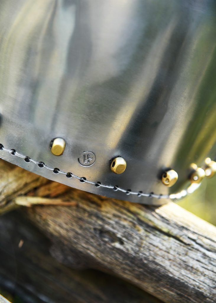 German bascinet Klappvisor, medieval helmet, 2 mm sheet metal Wulflund