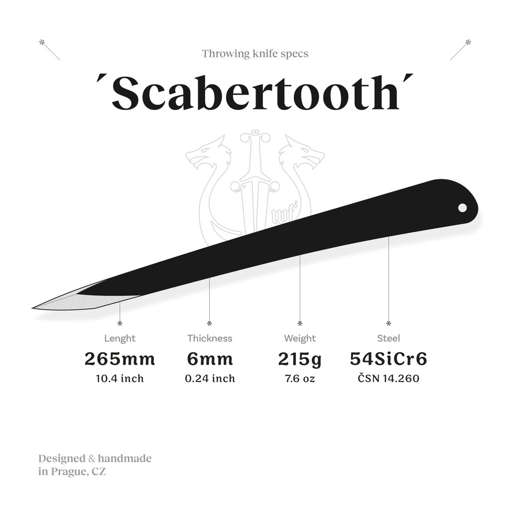SABERTOOTH, throwing knife Drakkaria Throwing knives by Wulflund Forge ...
