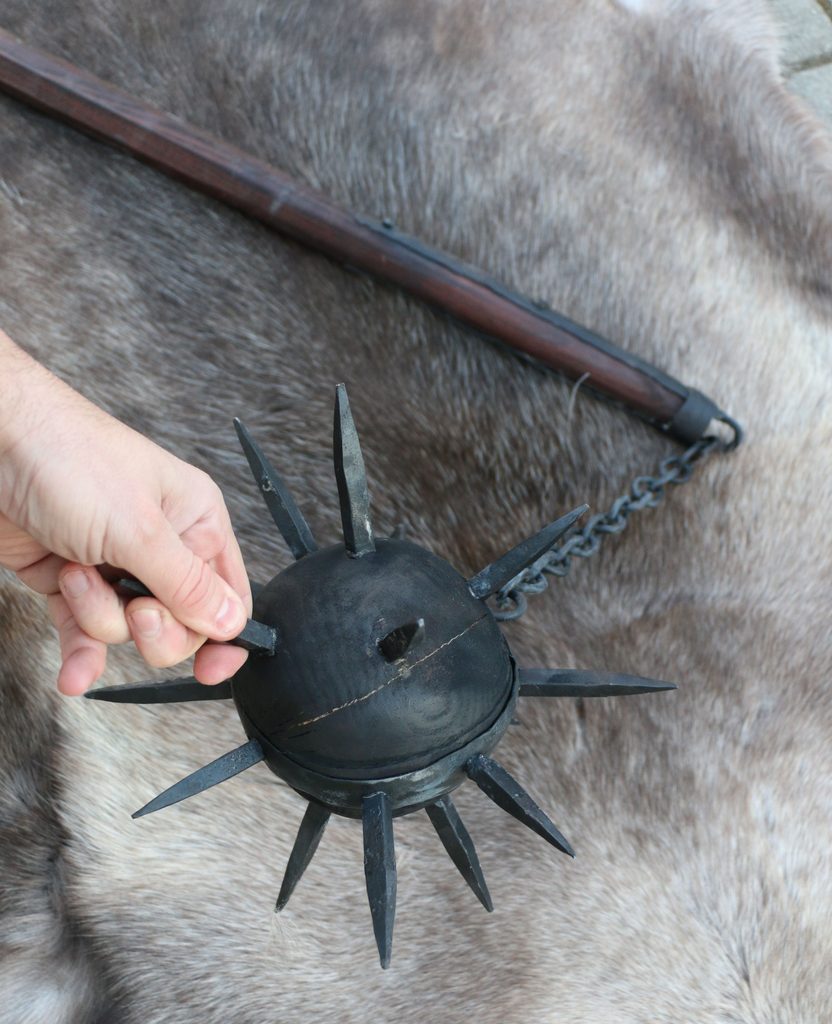 HUSSITE BALL-AND-CHAIN FLAIL, Hussite weapon, replica Wulflund Blunt ...